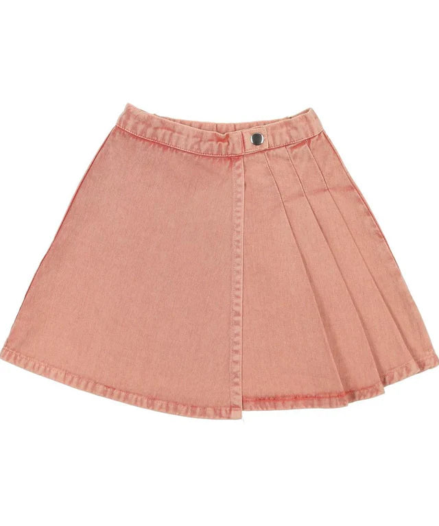 Kin and Kin Pink Denim Short Skirt | Sugar and Spice Children's Boutique