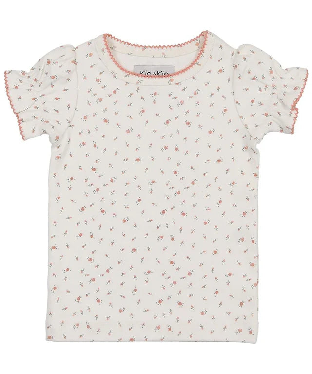Kin and Kin Pink Floral SS Tee | Sugar and Spice Children's Boutique