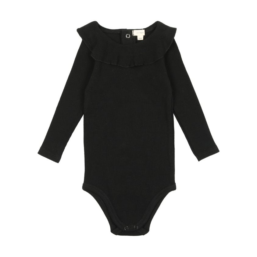 Lil Legs Black Ruffle Onesie | Sugar and Spice Children's Boutique