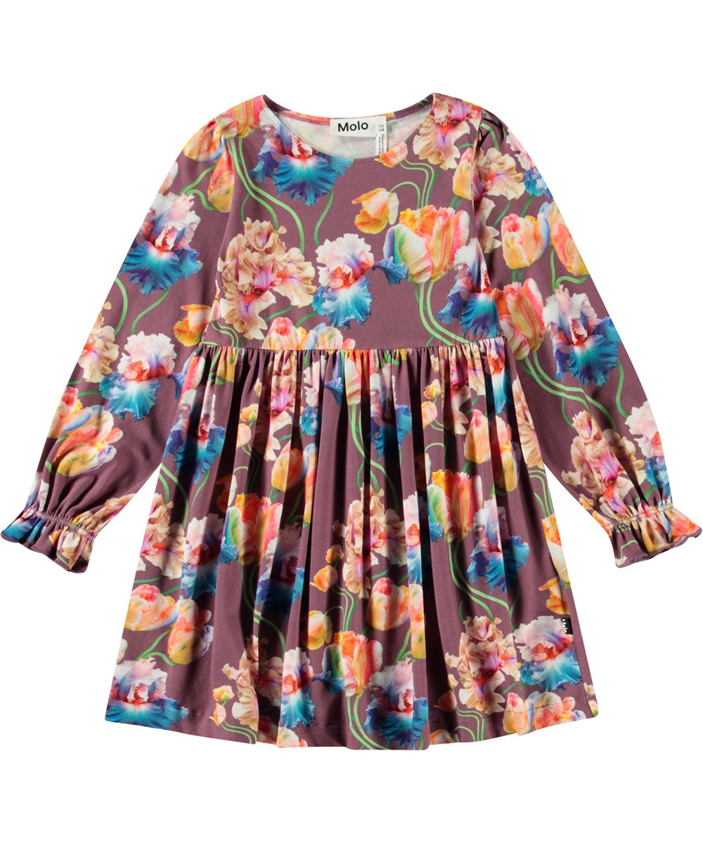 Molo Camie Dress Rainbow Tulips | Sugar and Spice Children's Boutique