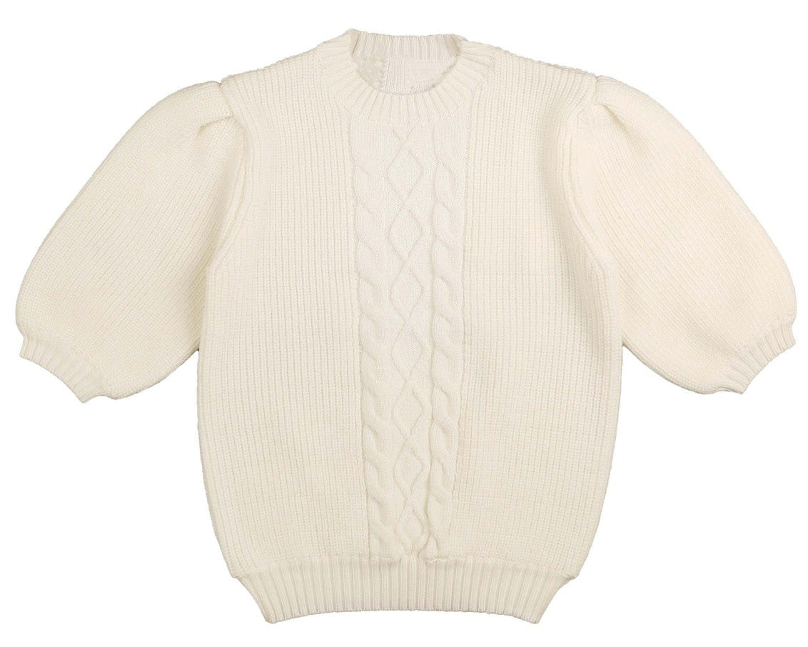 Noma Ivory Chunky Puff Sleeve Sweater | Sugar and Spice Children's Boutique